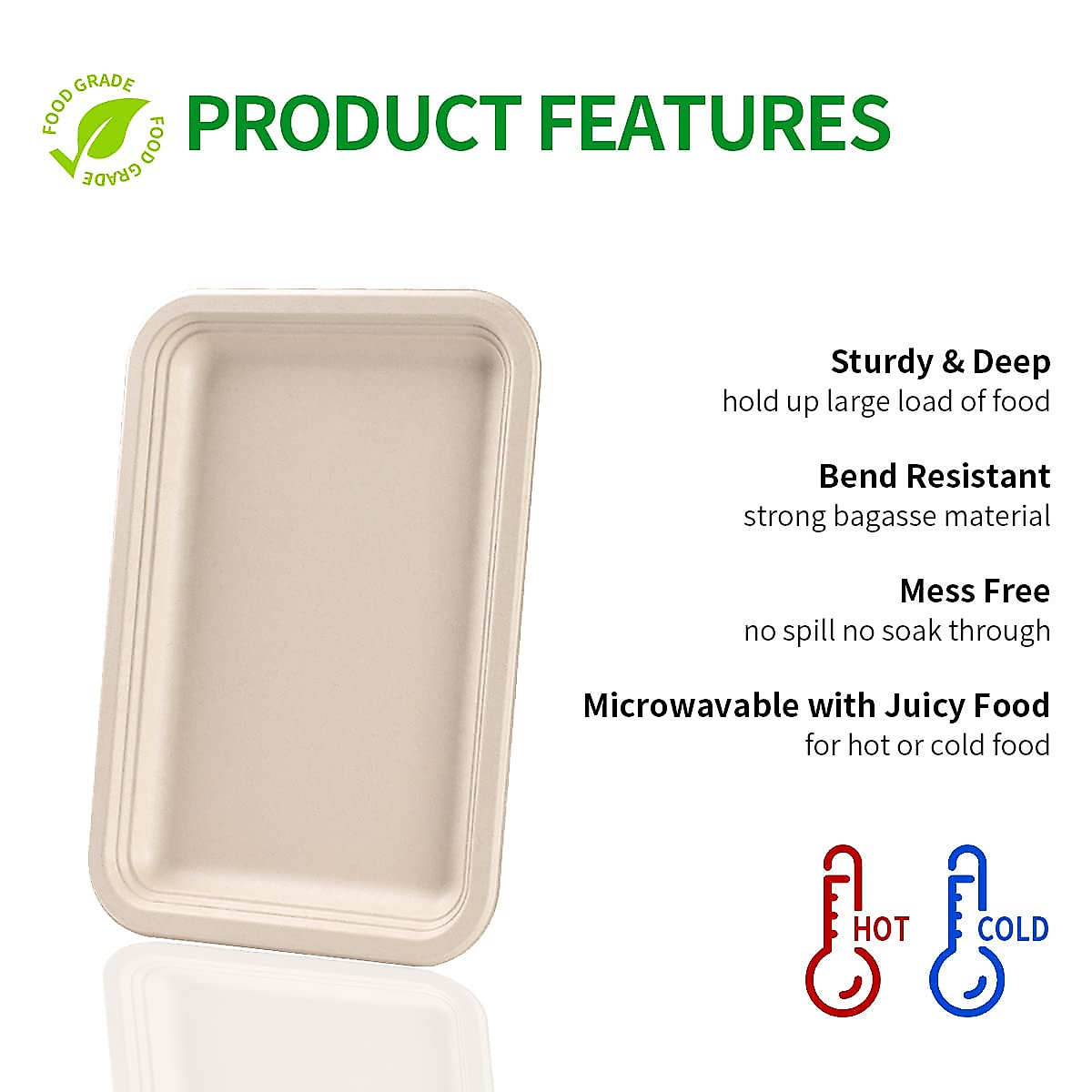 bloomoon 50 Pack 14 Inch Disposable Food Trays Heavy Duty, Large Paper Plates 14 inch Compostable Platters Plates for Crawfish, Crab, Lobster, Seafood Crawfish Boil Party Supplies