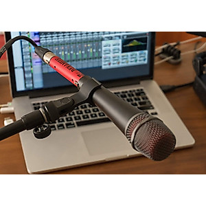 sE Electronics DM1 Dynamite Active in-Line Preamp for Dynamic and Passive Ribbon Microphones Bundle with Blucoil Boom Arm Plus Pop Filter, 10' XLR Cable, and 5-Pack of Reusable Cable Ties