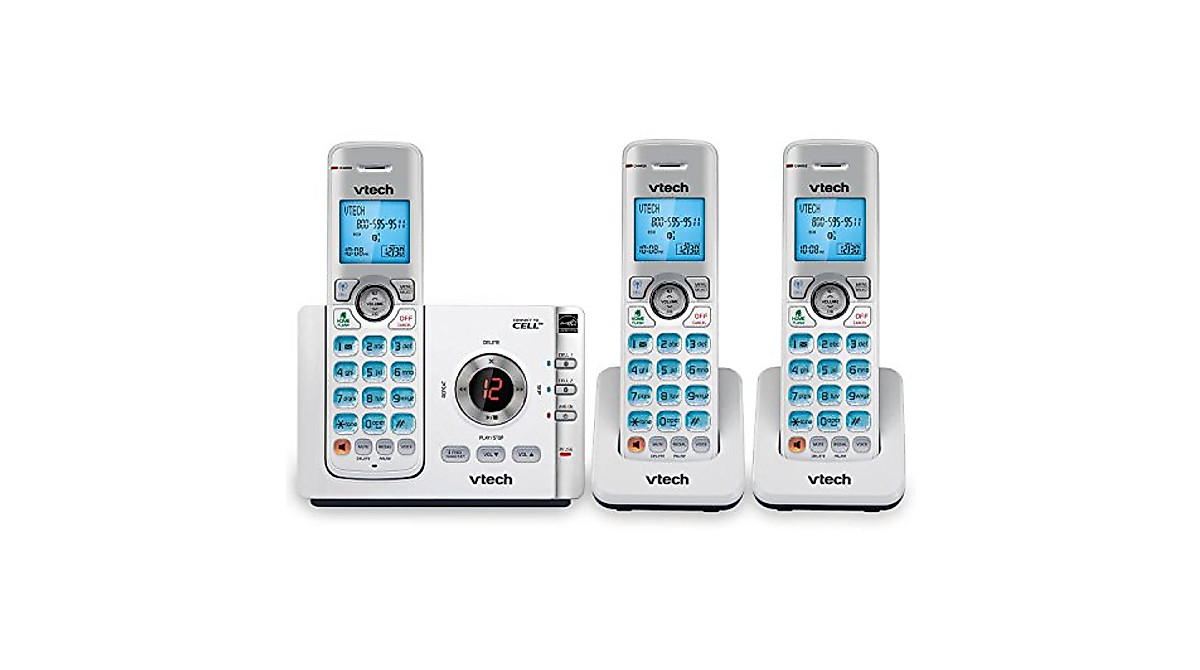 VTech Cordless Phone with 3 Handsets & Answering System | Connect to Cell