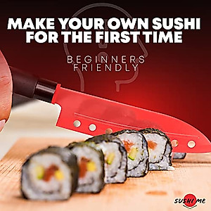 Sushi Making Kit - Sushi Kit For Home Includes Sushi Roller, Sushi Bazooka, Avocado Slicer, Sushi Knife, Sushi Bamboo Rolling Mat, Chop Sticks Pack Reusable, Best Sushi Maker Kit