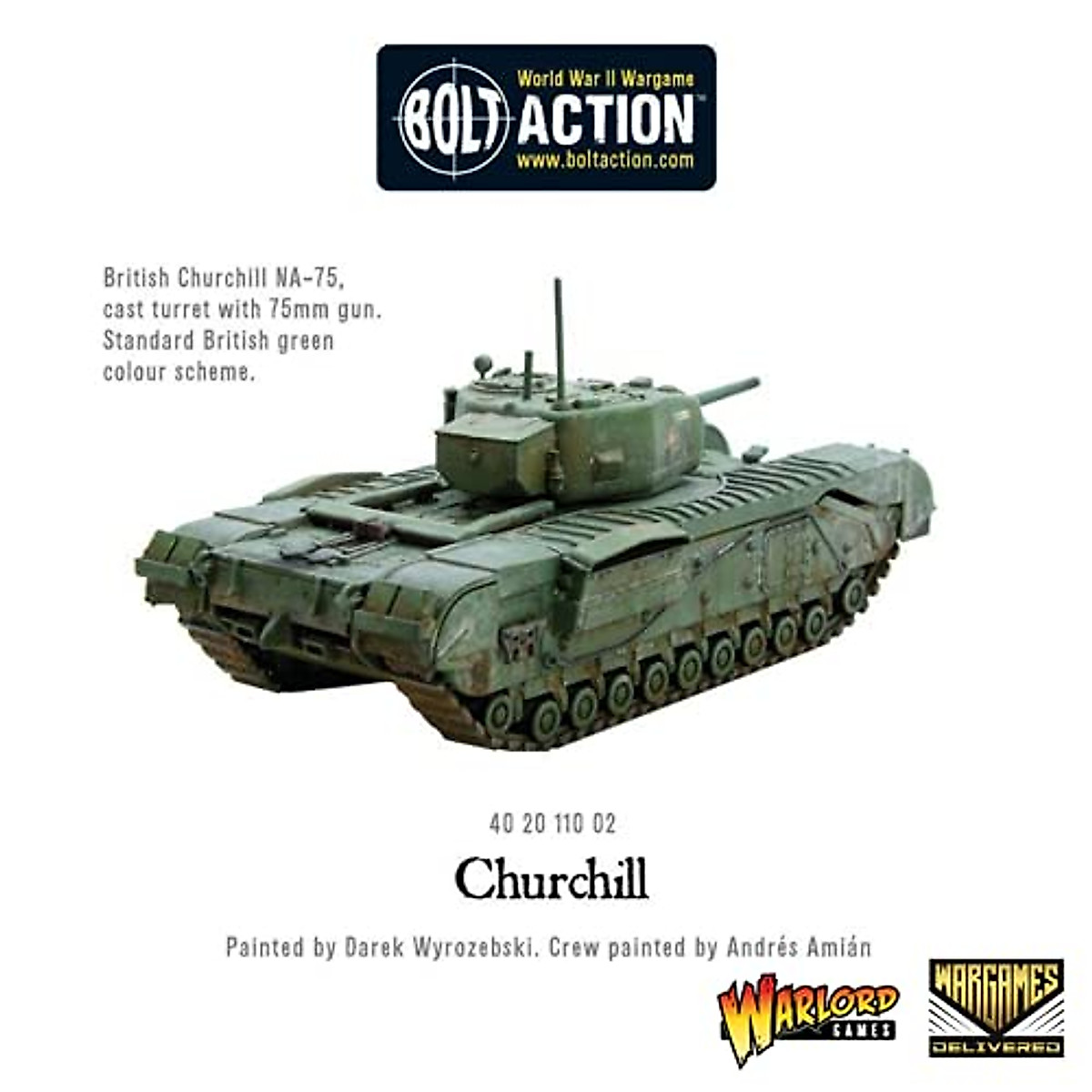 Wargames Delivered Bolt Action Tank War - British Churchill Tank, World War Two Miniatures, Action Figures 28mm Scale Tank Model for Miniature Wargaming by Warlord Games