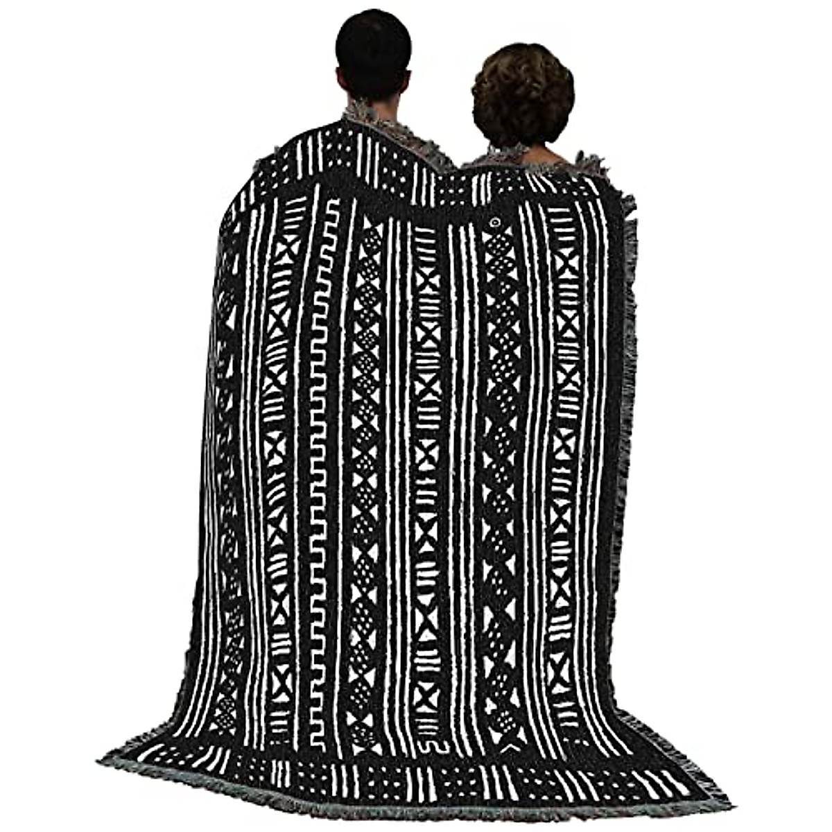 Pure Country Weavers Mud Cloth Blanket - African Style - African Cultural Gift Tapestry Throw Woven from Cotton - Made in The USA (72x54)