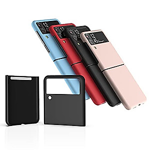 Cresee Case for Samsung Galaxy Z Flip 3 5G 2021, Slim Fit Matte PC Cover Phone Case for Galaxy Z Flip3 - Black