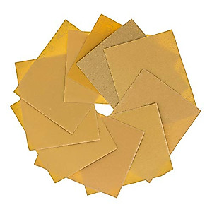 Dura-Gold Premium 80, 120, 150, 220, 240, 320, 400, 600, 800, 1000 Grit 1/4 Sheet Size Gold Sandpaper with Hook & Loop Backing, 5.5" x 4.5", 4 Each 40 Total - Wood Woodworking Automotive, Palm Sanders