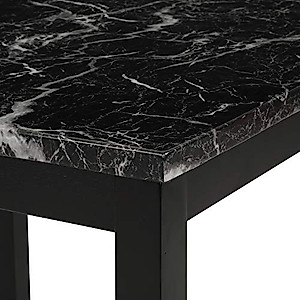 Harper & Bright Designs 5-Piece Faux Marble Top Dining Set, Counter Height Kitchen Table Set-Dining Table with Faux Marble Top and 4 Black High Back Upholstered Chairs