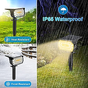 MinPea Solar Spot Lights Outdoor, [57 LED/10 Pack] Solar Lights Outdoor IP65 Waterproof, 3 Modes Solar Landscape Spotlights, Solar Powered Garden Yard Light for Patio Pathway Driveway Pool(Warm White)