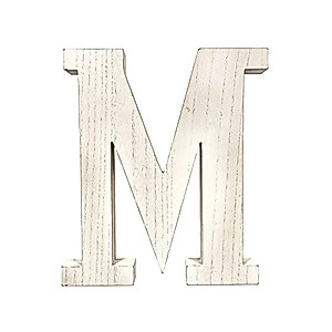 Large Wood Letter |Distressed White Wash | Alphabet Wall Décor | Monogram Letter | Alphabet Letters | Free Standing Letters | Wall Letters | Letter M