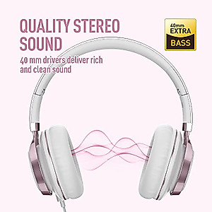 AILIHEN C8 Wired Headphones with Microphone and Volume Control Folding Lightweight Headset for Cellphones Tablets Chromebook Smartphones Laptop Computer PC Mp3/4