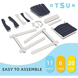 OTSUN Outdoor Tall Adirondack Chairs Set of 2, Patio Bar Stool Chair with High Back, 400lbs, Widened Arms, All-Weather Balcony Chair for Backyard, Garden, Yard - Light Grey