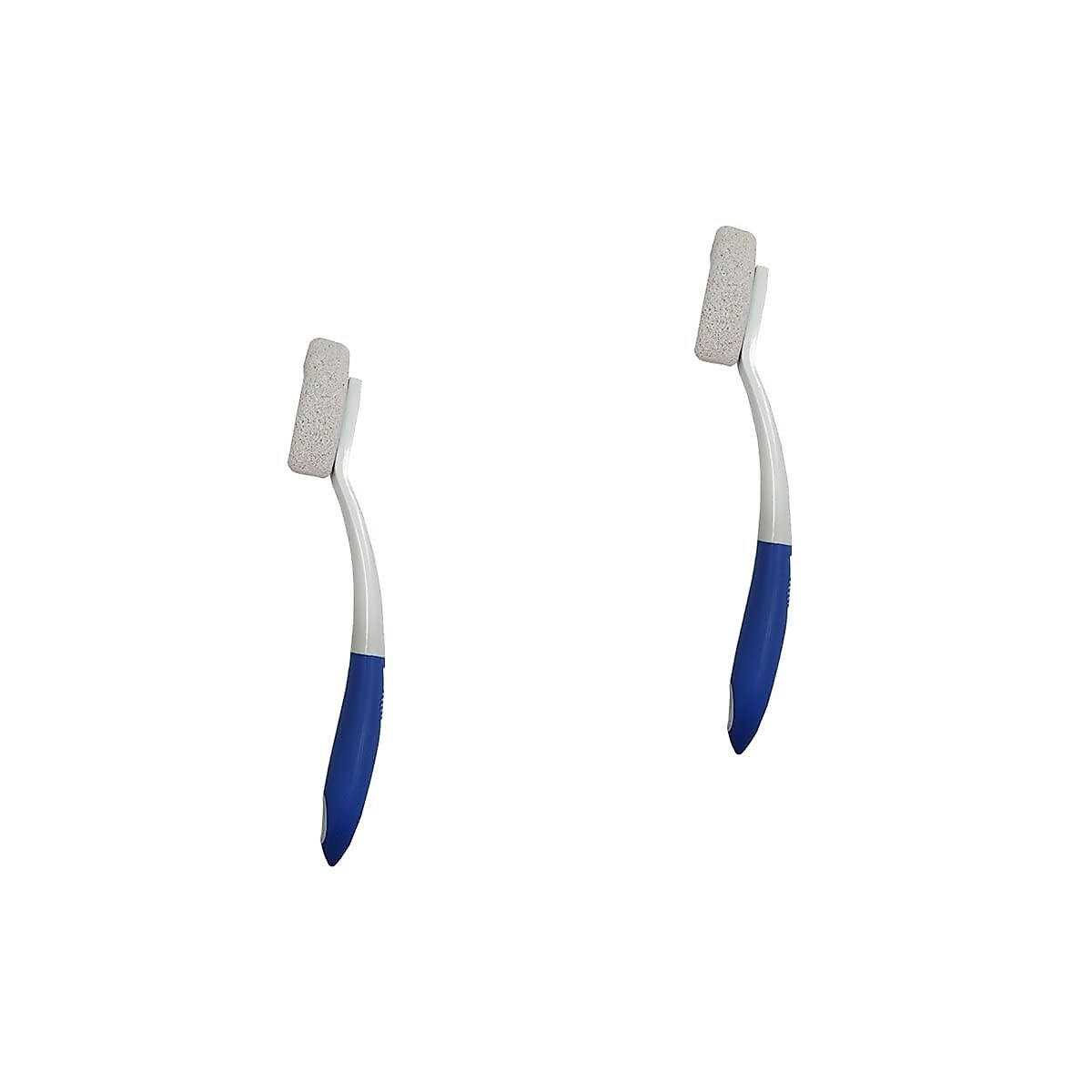 2Pcs Pumice Stone Brush Pedicure Tools Handle Hard Skin Remover for Foot Hands File Exfoliation (Blue)