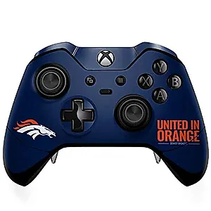 Skinit Decal Gaming Skin Compatible with Xbox One Elite Controller - Officially Licensed NFL Denver Broncos Team Motto Design