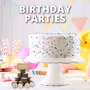 Mandala Crafts Wood Place Card Holders for Table - Wooden Card Holder for Wedding Gift Table Photos Name Tags - 20 Rustic Wood Table Number Holders 30 Cards