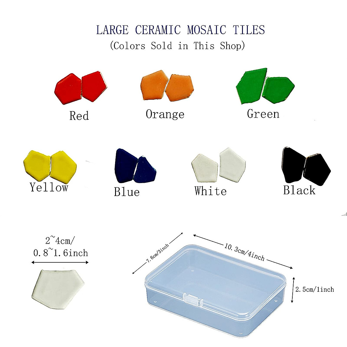 Smayt Yi White Ceramic Mosaic Tiles Large Sizes and Shape Mosaic Art Making Supplies for Bathroom Flower Pot Outdoor Tables Coasters 0 8 1 2inch 7oz M White 200g