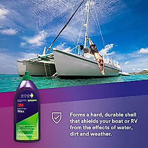 3M Perfect-It Boat Wax, 36113, 1 Quart, Contains Carnauba Wax, Protects against Weather and Oxidation, For Boats and RVs