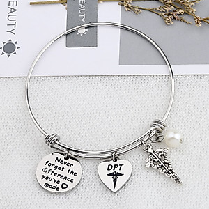 WSNANG DPT Bracelet Doctor of Physical Therapy Graduation Gift Never Forget The Difference You've Made DPT Graduate Gift (DPT Difference BR)