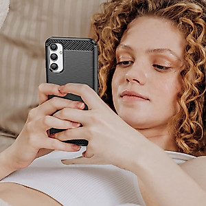 Osophter for Samsung Galaxy A24 4G Case: with 2pcs Screen Protector Shock-Absorption Flexible TPU Rubber Protective Phone Cover for Samsung Galaxy A24(Black)