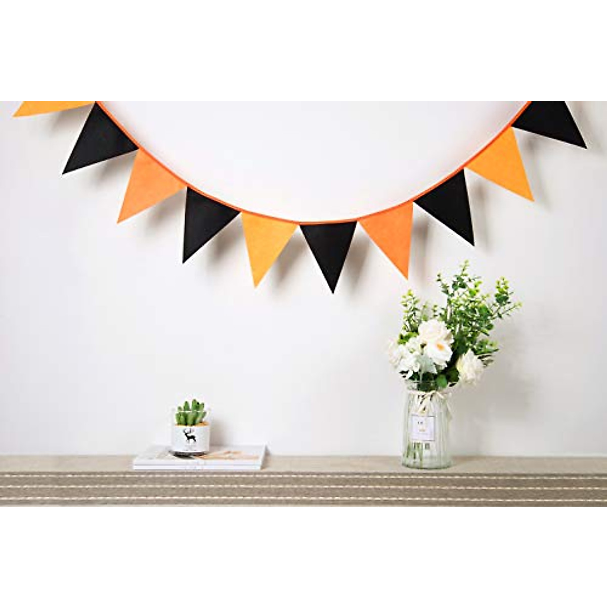 LOVENJOY Felt Black and Orange Banner Graduation Party Decoration