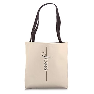 Jesus Line Letters Cool Religion God Faith Christian Gift Tote Bag