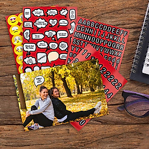 Itoya Polyproplene Art Storage/Display Books 18" x 24" | 24 Pages/48 Views | Scrapbooking Stickers 4 Pages of Emojis, Quotes, Letters & Numbers