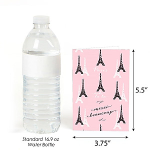 Big Dot of Happiness Paris, Ooh La La - Paris Themed Baby Shower or Birthday Party Thank You Cards (8 count)