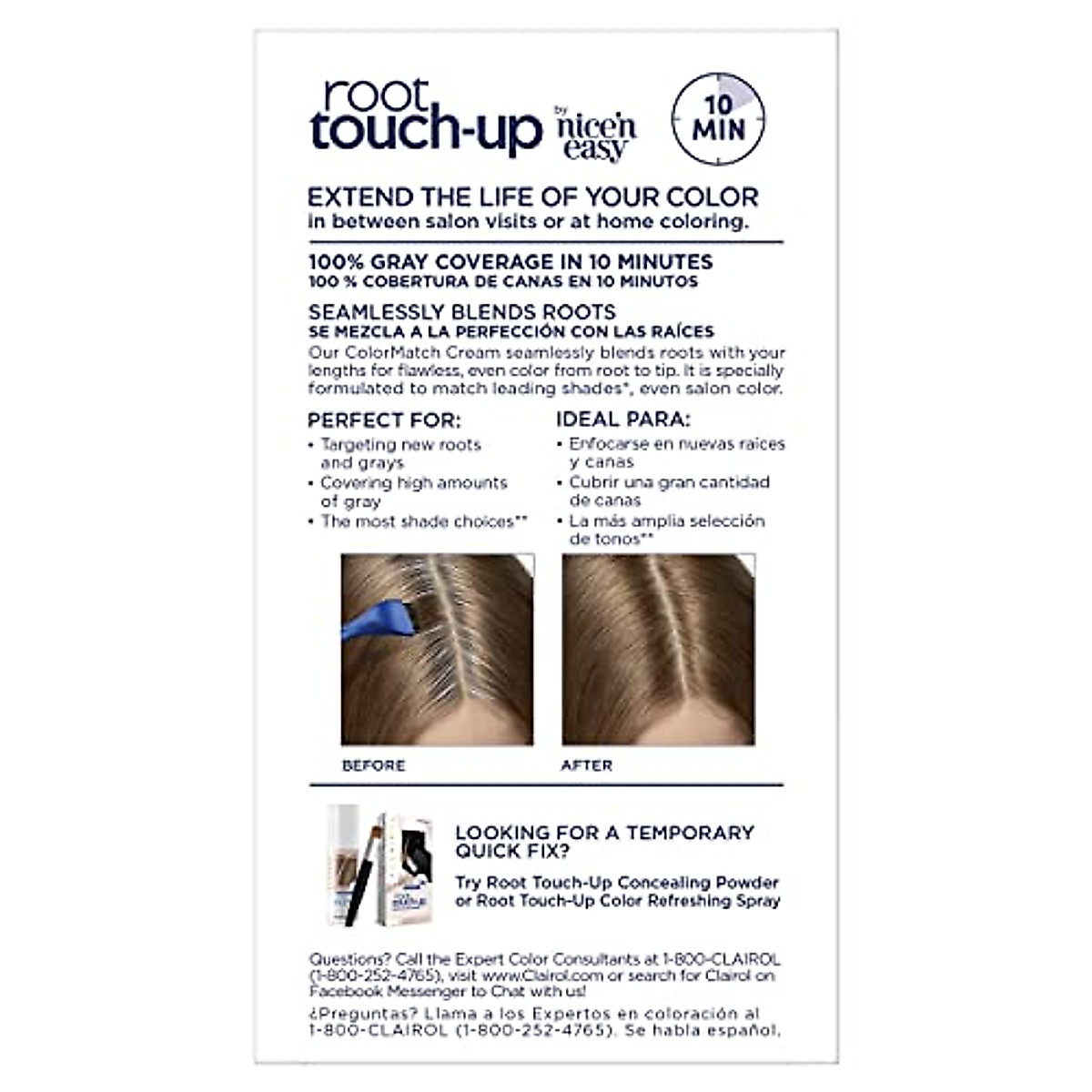 Clairol Root Touch-Up by Nice'n Easy Permanent Hair Dye, 6.5G Lightest Golden Brown Hair Color, Pack of 1