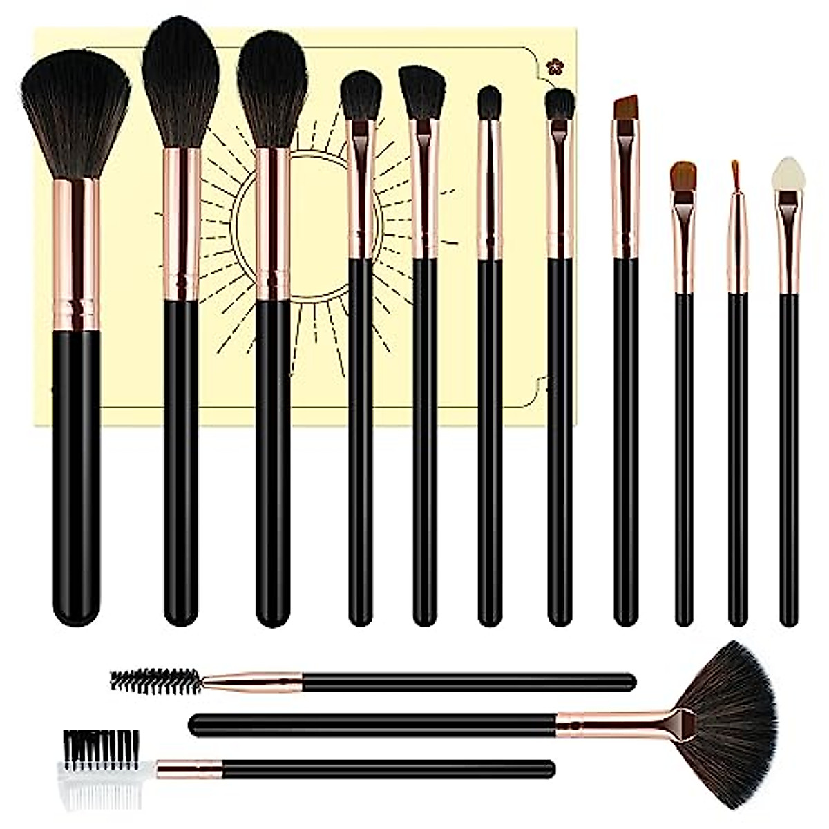 Makeup Brushes Set,Foundation Powder Brush Eyeshadow Brush Concealers Blush Face Professional Make up Brushes Kit with Gifts Box for Woman(Black,14Pcs)