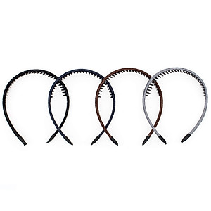 JOBAND Fashion hair Accessories Hair band headbands for women/Girls Non-slip hairband Comfy Hair Hoop Resin teeth Comb (4 Colors)