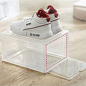 LYHMGZ Transparent Shoe Box Display Cabinet Womens Mens Shoe Storage Box with Clear Door, Storage Box for Sports Shoe Large Storage Box | Family Organization and Storage (Clear, 3 Pack)