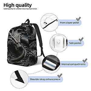 THIRTIMK Dark Casual Large Capacity Backpack, Lightweight Daypack For Work, Travel