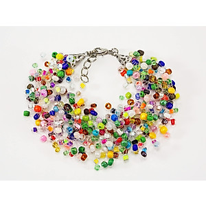 Handmade Rainbow Multi Strand mix big beads bracelet Bohemian Fashion Summer 2021 Trend Gift Under 25 Sunday Fun day wear