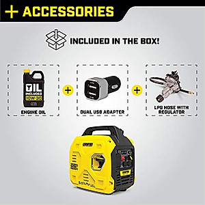Champion Power Equipment 200961 2500-Watt Dual Fuel Portable Inverter Generator, Ultralight