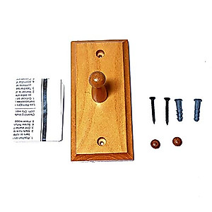 Inspirations Solid Oak Wood Towel Robe Hook | with Mounting Screws, Anchors, Covers - (6 Pack)