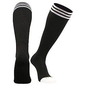 TCK Prosport Striped Tube Socks (Black/White, X-Small)
