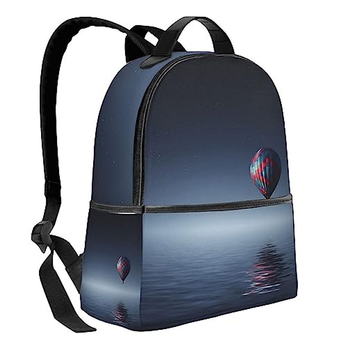 BAFAFA hot air balloon at night Printed Travel Backpack Business Work Bag Computer Bag Outdoor Sports Rucksack