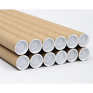 MagicWater Supply Mailing Tube - 1.5 in x 6 in - Kraft - 12 Pack - for Shipping and Storage of Posters, Arts, Crafts, and Documents