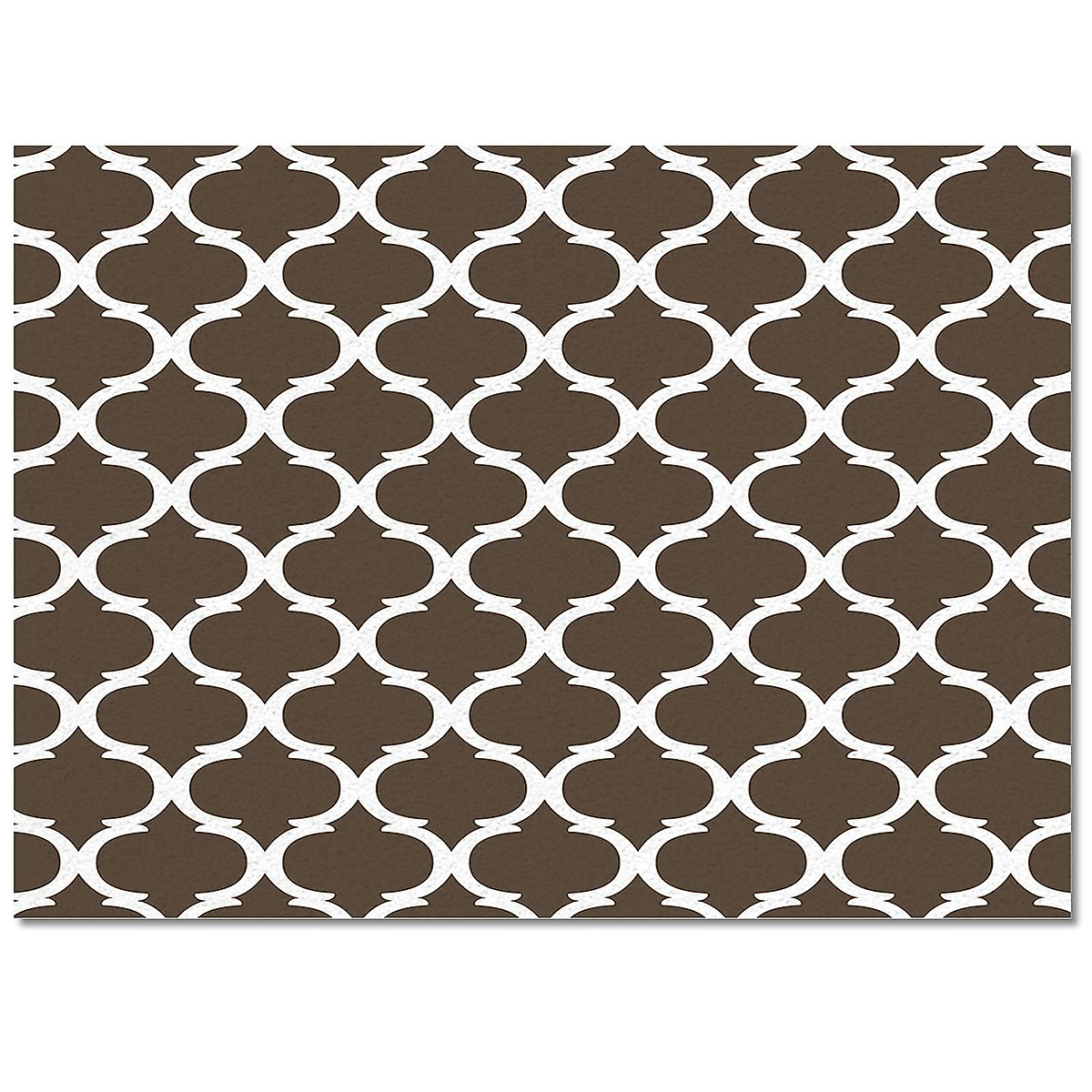 Morocco Plaid Brown Area Rugs, Geometry Art Runner Rugs, Protect Flooring from Scratches and Damages for Living Room Bedroom Room Boy Girl Room Nursery, 6ft x 8ft