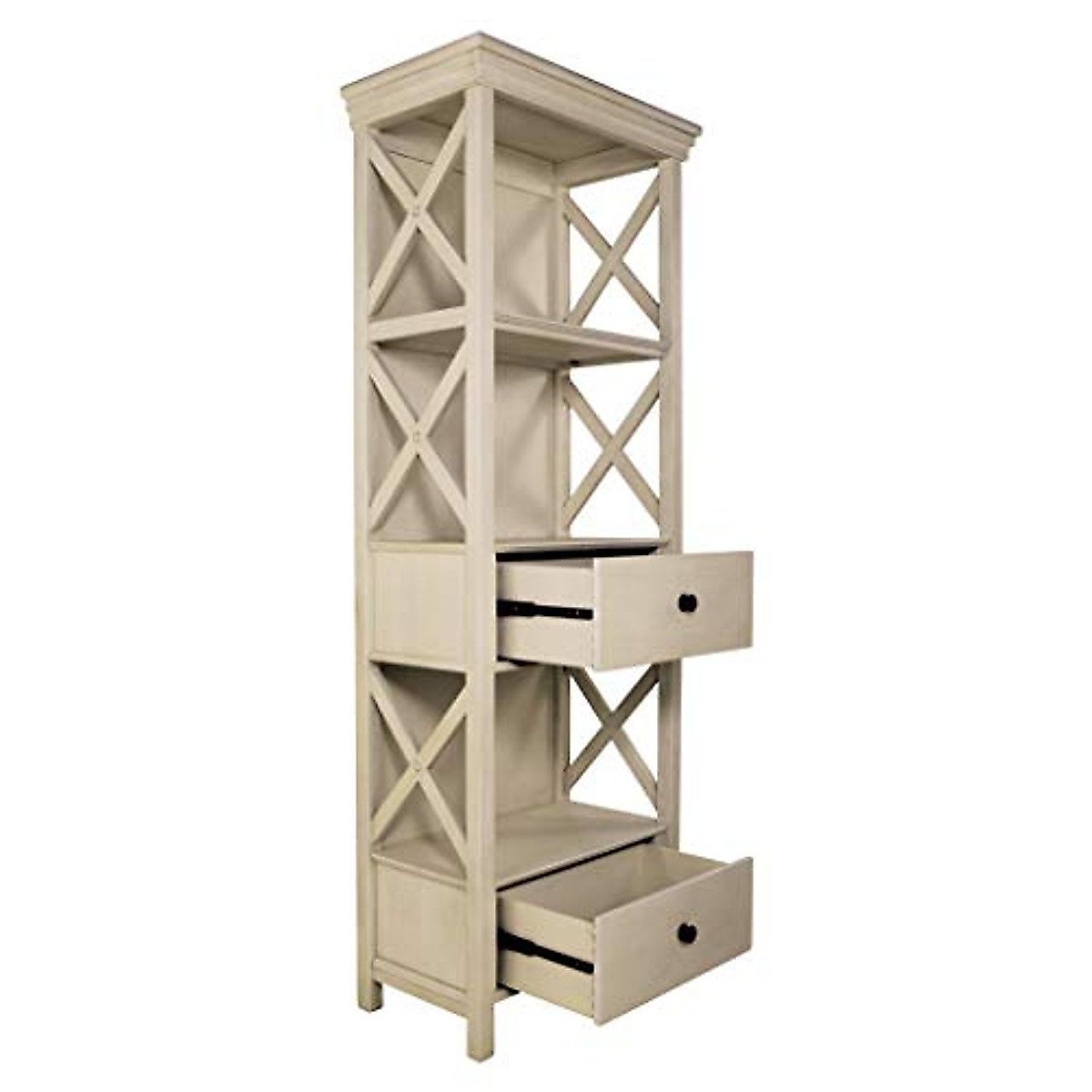 Signature Design by Ashley Bolanburg Cottage Chic Display Cabinet or Bookcase, Antique White