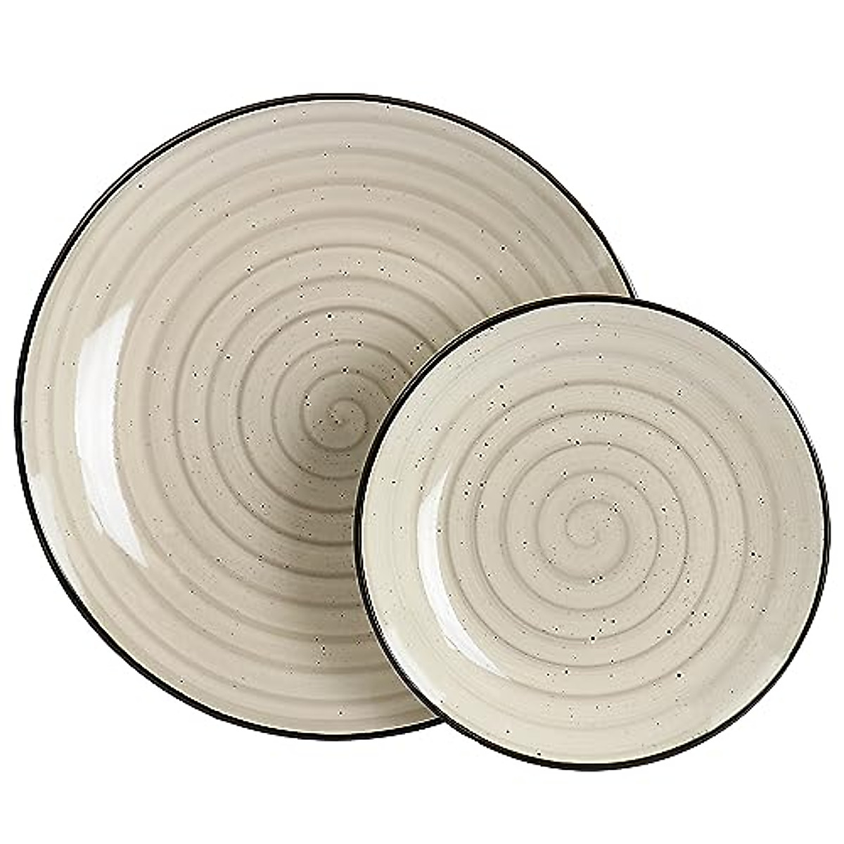 Elama Gia 24 Piece Round Stoneware Dinnerware Set in Cream