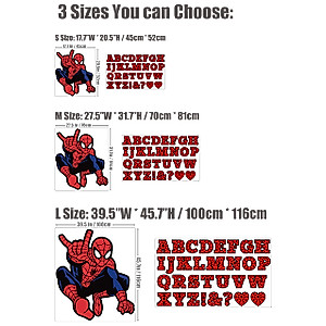 【3 Sizes】【You Design Your Text】17.7"W x 20.5"H Wall Decal with 26 Letters Wall Decor Wall Stickers Room Decorations for Bedroom Nursery Playroom Gifts - S Size, 45cm x 52cm