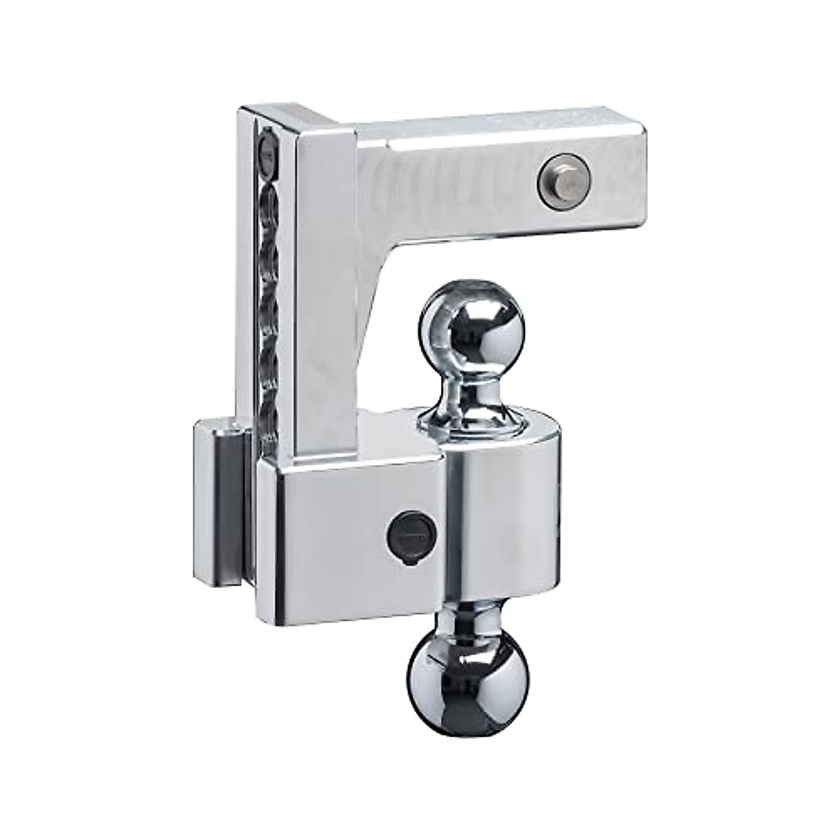 Fastway Flash Secure Adjustable Dual Locking Aluminum Ball Mount with 6 Inch Drop, 2 Inch Shank, Built-in Locks, and Chrome Plated Balls