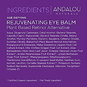 Andalou Naturals Age Defying Plant-Based Retinol Alternative Eye Balm, 0.45 OZ