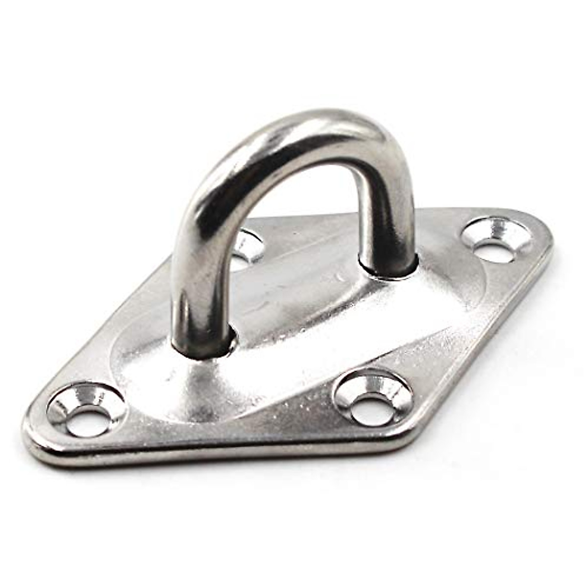 Ceiling Wall Mount Hook Heavy Duty Anchor Diamond Pad Eye Plate 1/4" 6mm 304 Stainless Steel Great for Yoga Swings Hammocks/Boat Rigging/Marine Deck Hardware/Suspension Training Straps