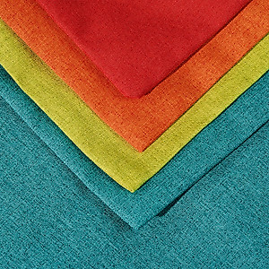 yeabwps Pack of 4 Decorative Outdoor Waterproof Throw Pillow Covers Square Garden Cushion Cases for Patio, Couch, Tent and Sofa, 18 x 18 Inches, (Yellow, Red, Orange, Blue-Green)
