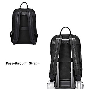 BOSTANTEN Duffle Bags for Men Genuine Leather Travel Bag and Leather Backpack 15.6 inch laptop Backpack Travel College Bag Black