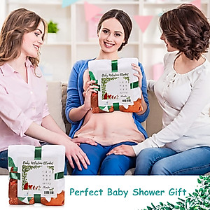 Baby Monthly Milestone Blanket, Unisex Woodland Monthly Blanket and Milestone Stickers for Newborn Baby Shower, Unisex Baby Growth Chart Monthly Blanket for Boy and Girl,