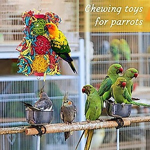 AFUOWER 6 PCS Bird Shredding Toys for Parakeet Chewing Toy, Bird Cage Swing Toys, Climbing Ladder Hanging Cage Foraging Shredder Bird Toy for Small Bird Cockatiel, Mynah, Love Birds, Finches
