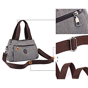 Chikencall® Women Hobo Handbags Casual Canvas Vintage Crossbody Bag Daily Multi Compartment Purses Shoulder Tote Shopper Bag