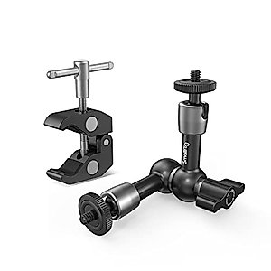 SmallRig Super Clamp w/ 1/4" and 3/8" Thread and 5.8 Inches Adjustable Friction Power Articulating Magic Arm with 1/4" Thread Screw for LCD Monitor/LED Lights - KBUM2730