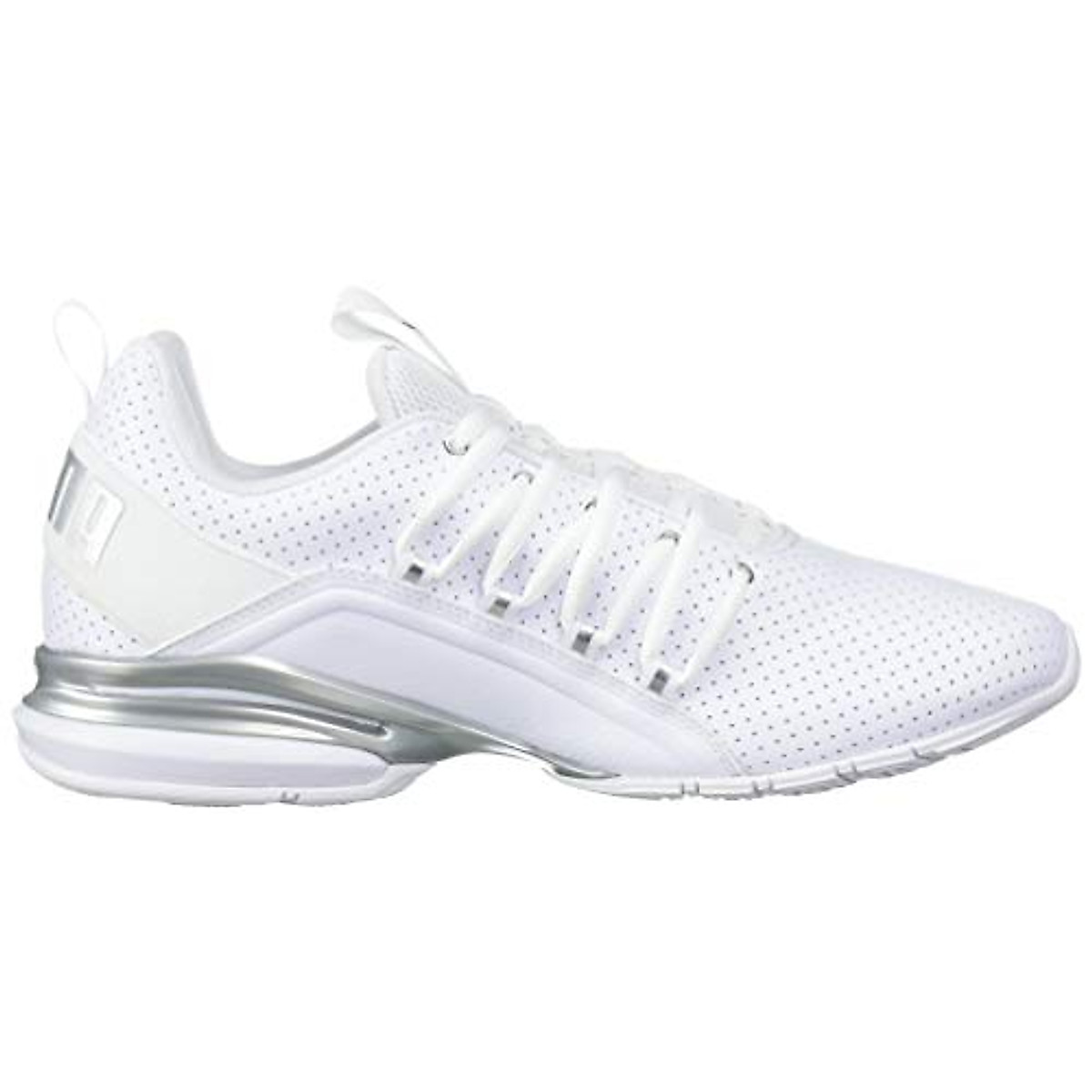 PUMA Mens Axelion Cross Trainer, PERF PUMA Mens White-PUMA Mens Silver, 9.5