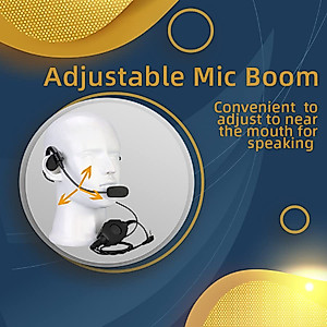 Retevis Adjustable Overhead Walkie Talkie Headset,Boom Mic, for Referee,for RT22 RT68 RT21 H-777 RT86 RT19 RB26 RB45,Compatible with BAOFENG UV-5R Kenwood Two-Way Radio,2 Way Radio Headset(1 Pack)